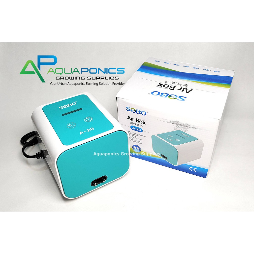 SOBO Aquarium Air Box Silent Design A-20 Air Pump Oksigen Aeration ...