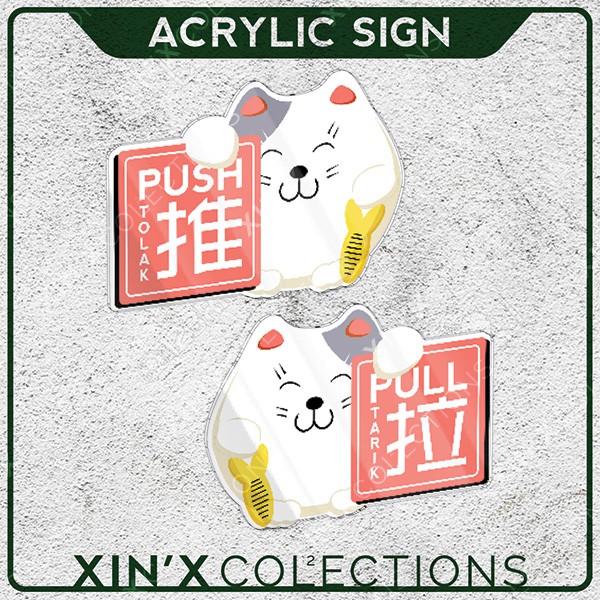 PREMIUM QUALITY PUSH PULL DOOR SIGN SIGNAGE SIGNBOARD ACRYLIC PINTU ...