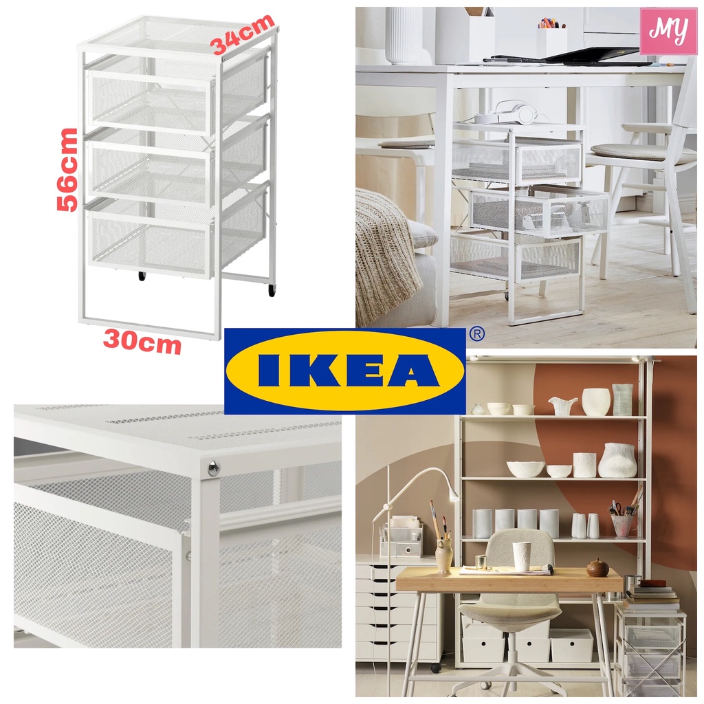 IKEA LENNART Drawer Unit, White, 30x34x56 cm | Shopee Malaysia