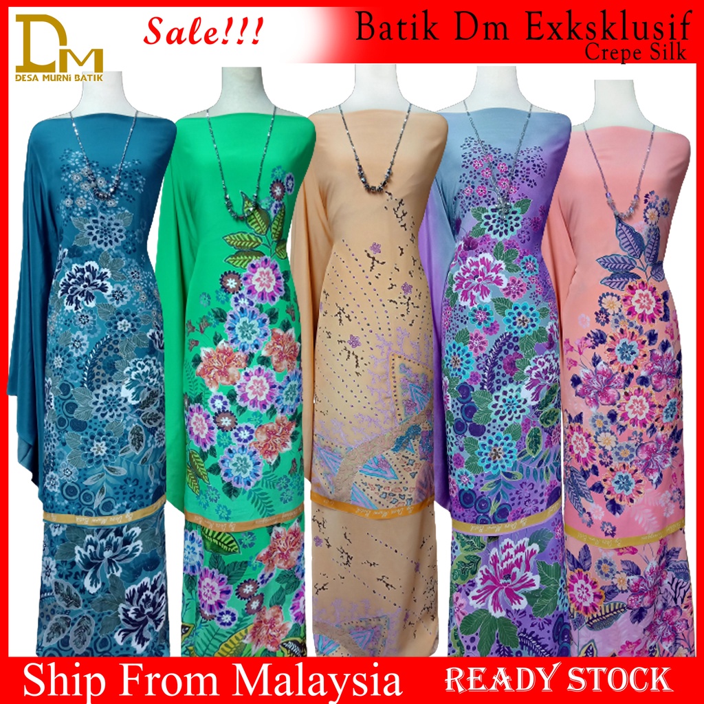 Batik DM Exclusive Terengganu - Sutera Crepe Silk 4 Meter | Kain Batik ...