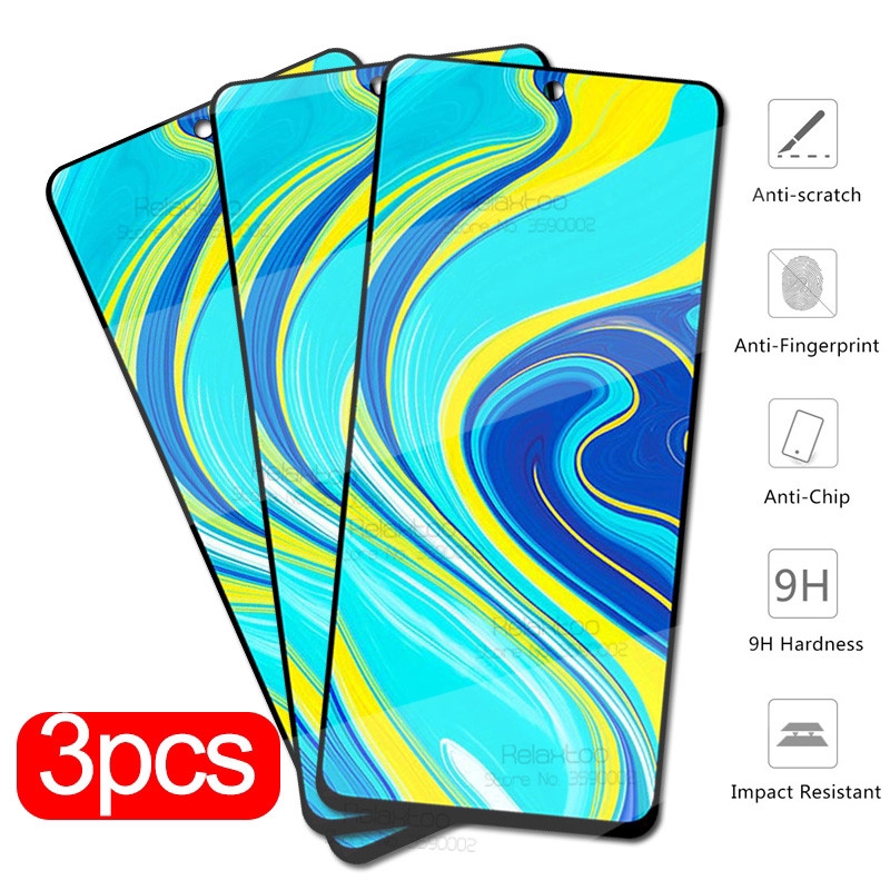 3PCS Premium Tempered Glass For Xiaomi Redmi Note 9 Pro Max 9s Screen ...