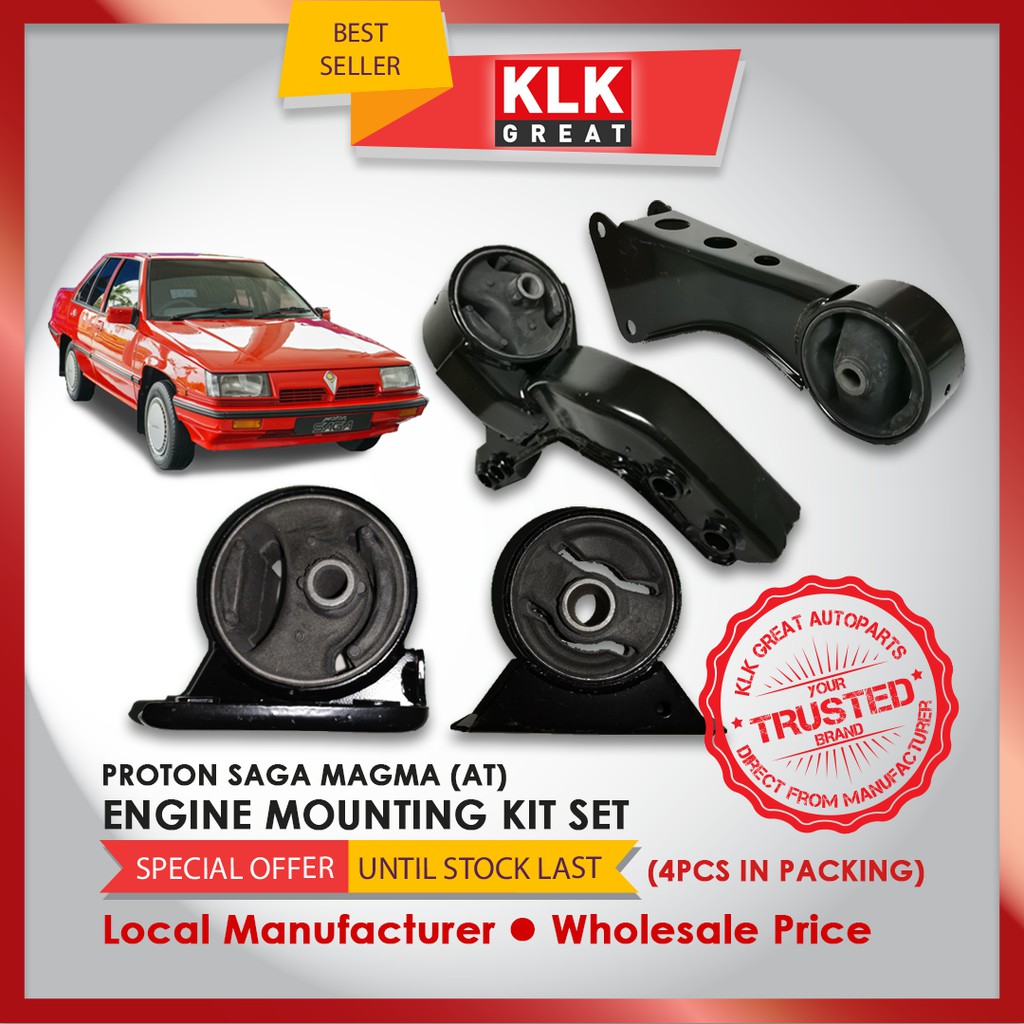 PROTON SAGA /ISWARA MAGMA (AT) ENGINE MOUNTING-KIT SET (4PCS IN PACKING ...