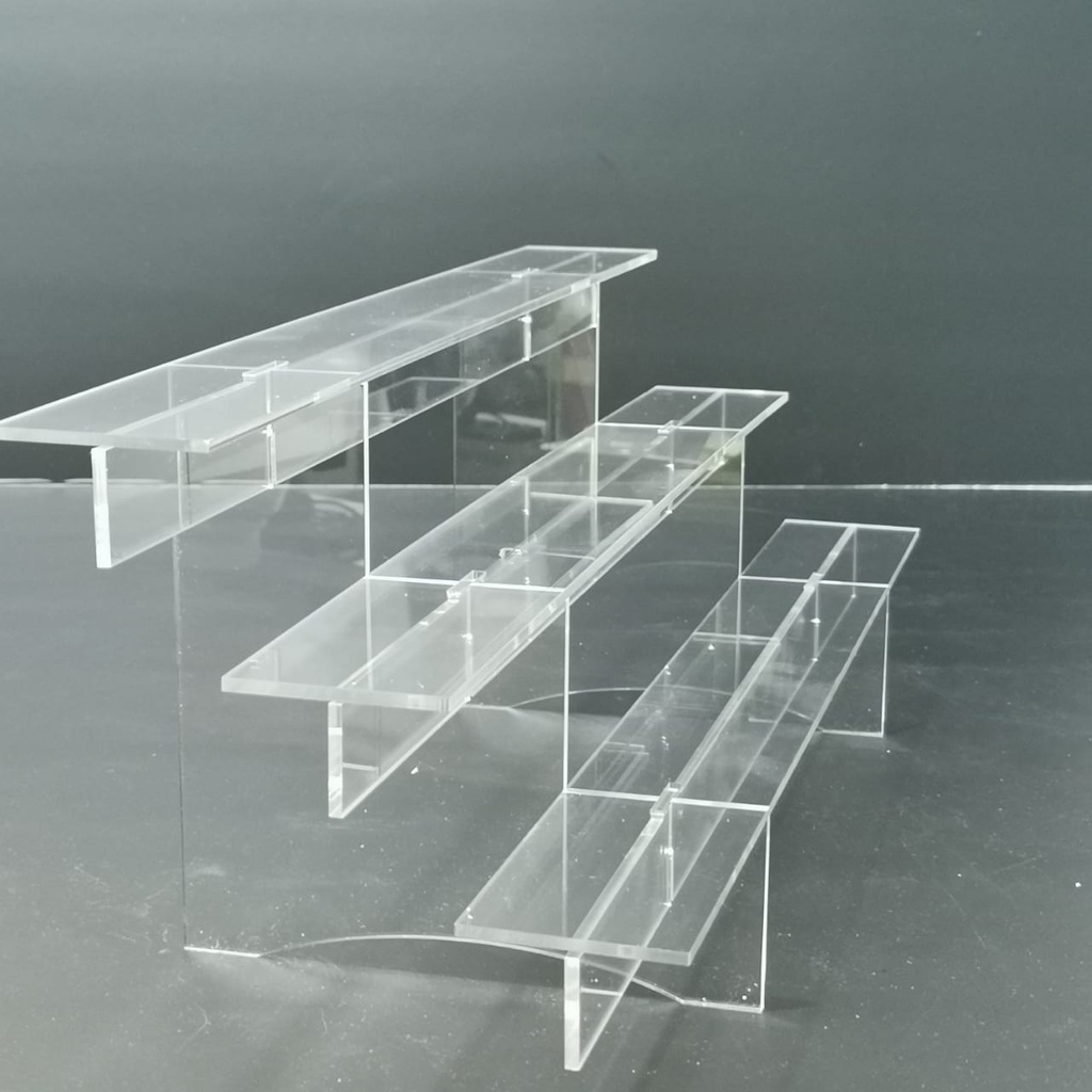 Display rack with stairs type, rak display acrylic, acrylic stand ...
