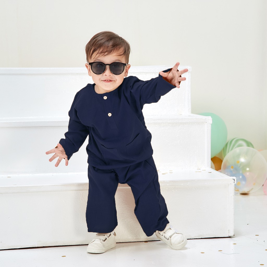Baju Raya By Laboo Set Family Sedondon 15 Warna - Navy Blue/Dark Blue ...