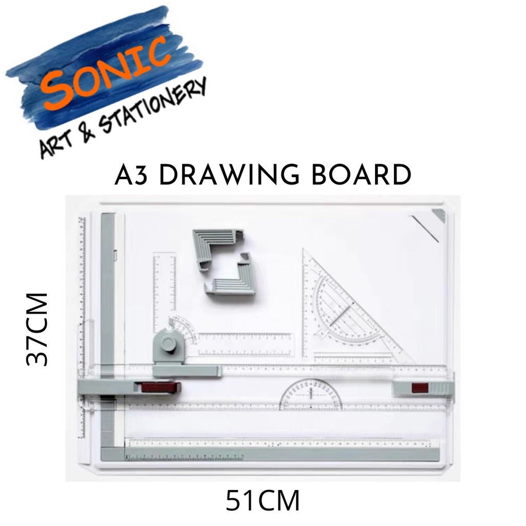 READY STOCK / ARCHITECT A3 DRAWING BOARD DRAFTING RULER ADJUSTABLE ...