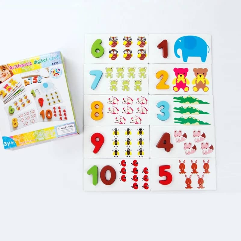 Wooden Learning Number Counting Matching Pairing Puzzle Montessori ...