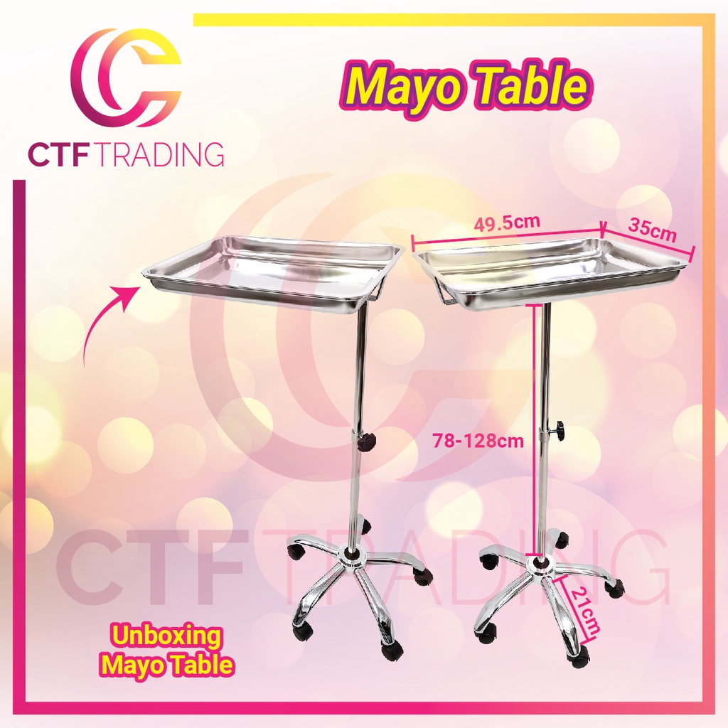 CTF Height Adjustable Mayo Table / Mayo Instrument Stand With 5-Leg ...