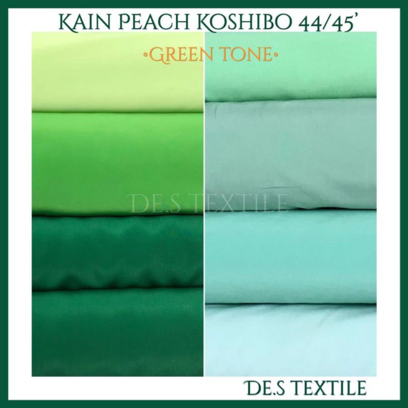Kain Peach Koshibo 44/45' (1meter) Green tone | Shopee Malaysia