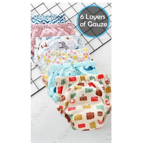 💖Ready Stock💖[6 layer] Baby Infant Reusable Washable Cloth Diaper Kids ...