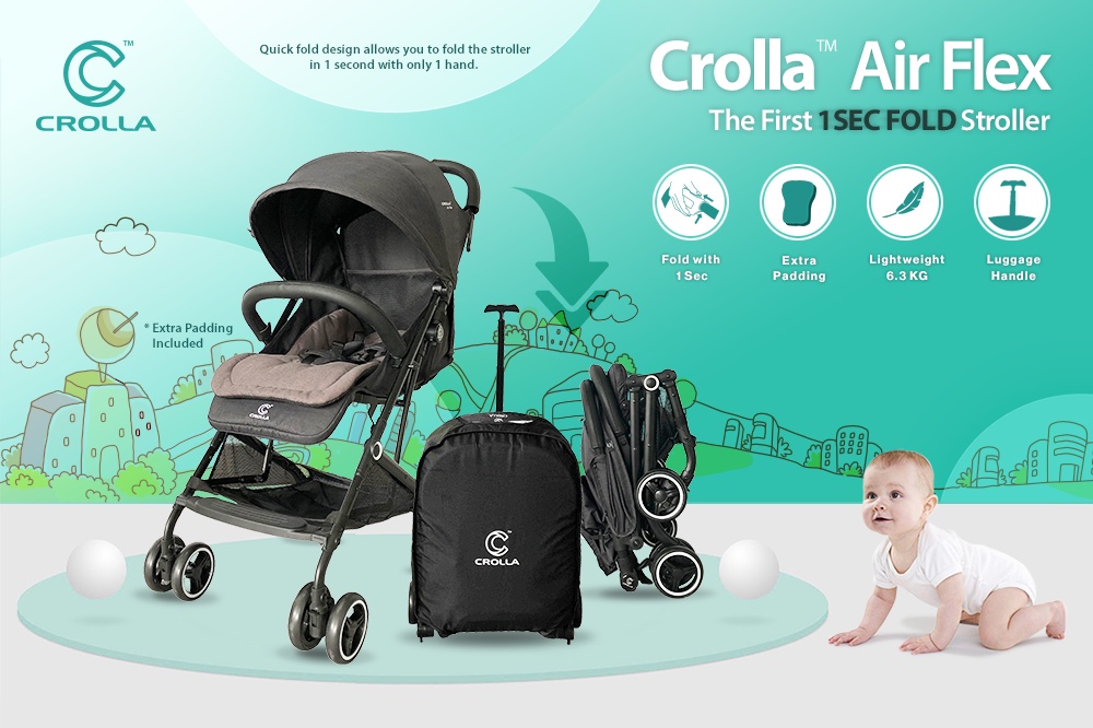(Cash Voucher + FREE Shipping ) Crolla Baby Air Flex Infant Newborn Baby Stroller | Shopee Malaysia