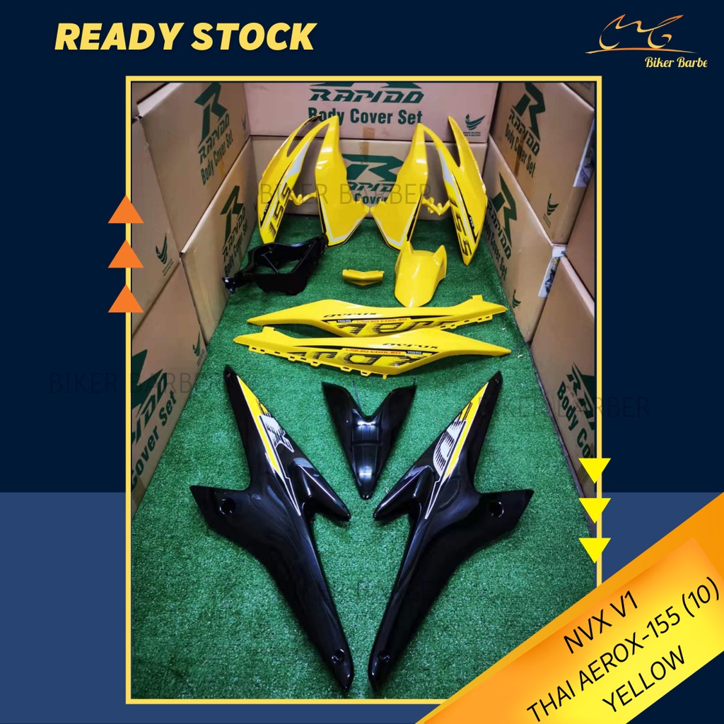 [READY STOCK] RAPIDO COVER SET NVX V1 THAILAND YELLOW BODY BLACK COVER ...