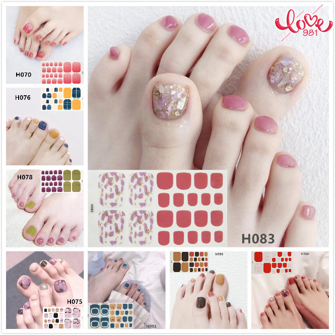 Toe nail stickers, nail art full stickers, waterproof toe nail stickers ...