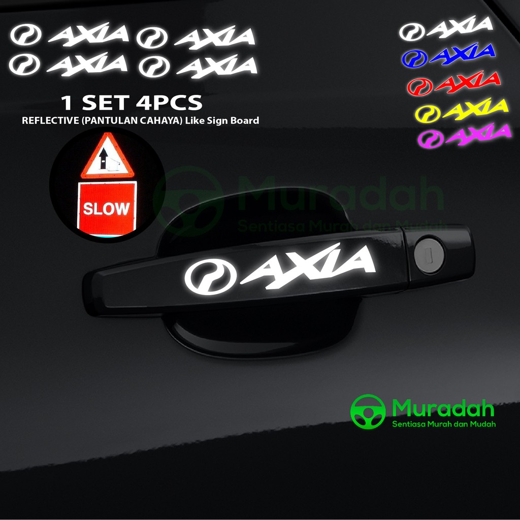 [Ready Stock]4pcs Perodua Axia Handle Sticker Reflective (High Grade ...