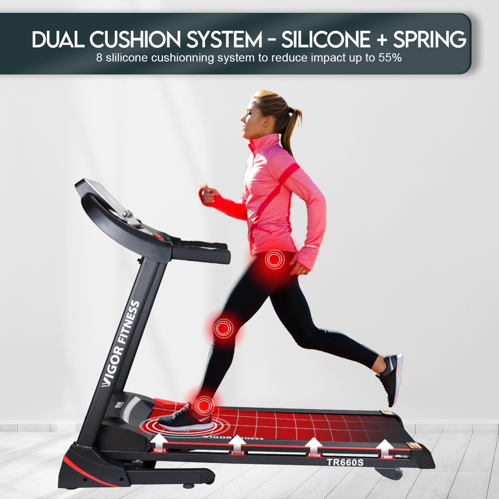 Vigor Fitness Treadmill Cardio 4.0hp Jogging Running Machine Auto ...