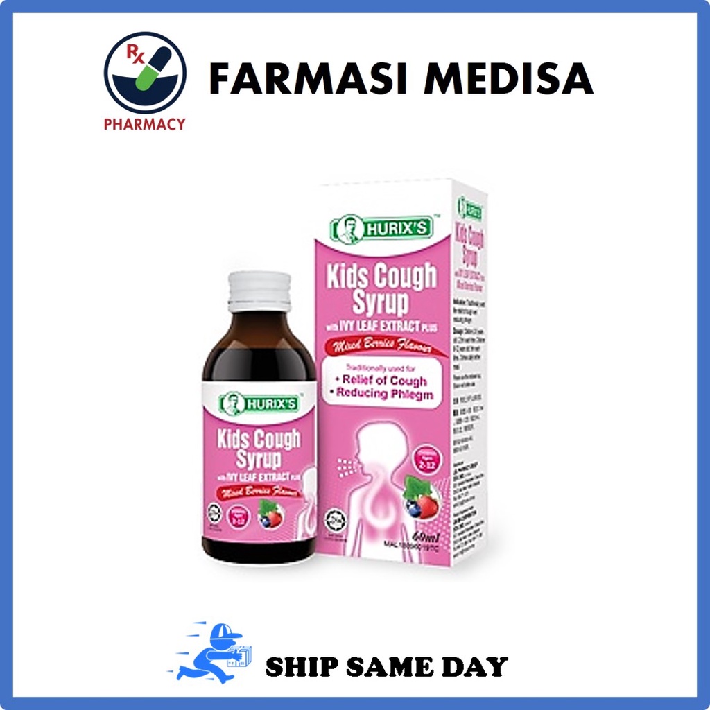 Ubat Batuk Hurix's Kids Cough Syrup with Ivy Leaf Extract Plus 60ml ...