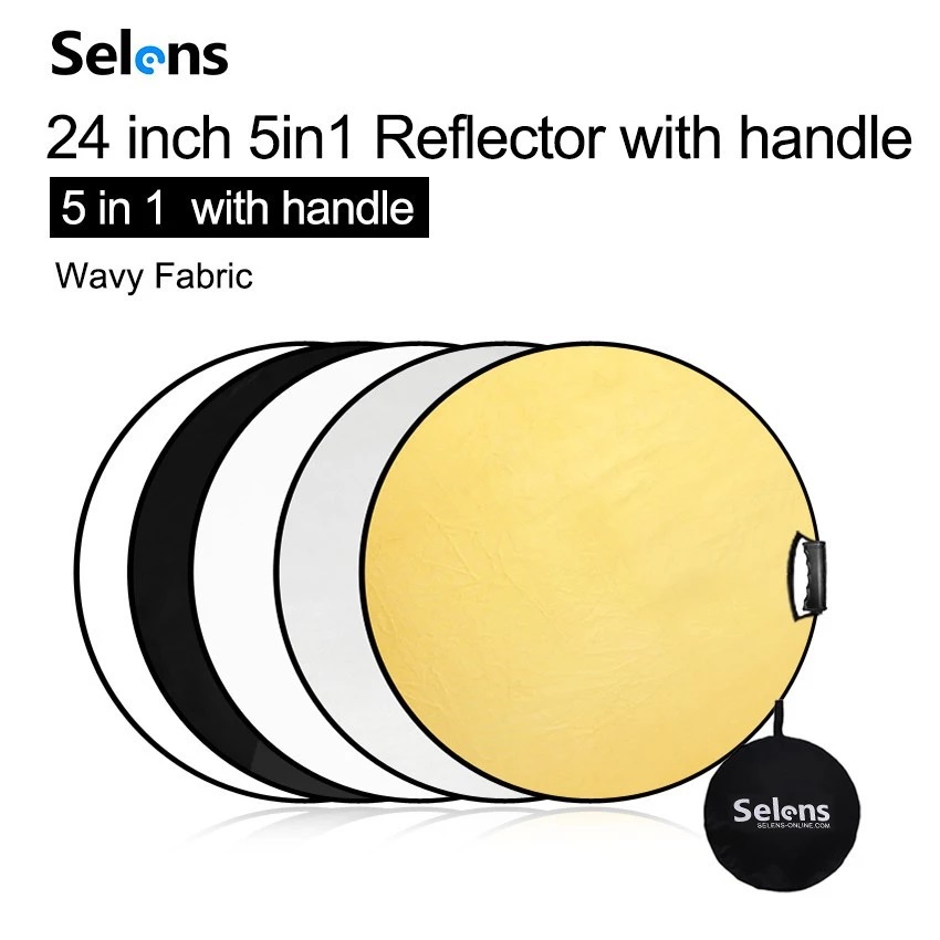 Selens Photography Reflector 60cm 5 in 1 Soft Light Folding Reflector ...