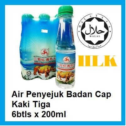 Air Penyejuk Badan Cap Kaki Tiga/Air Badak - 6bottle x 200ml | Shopee ...