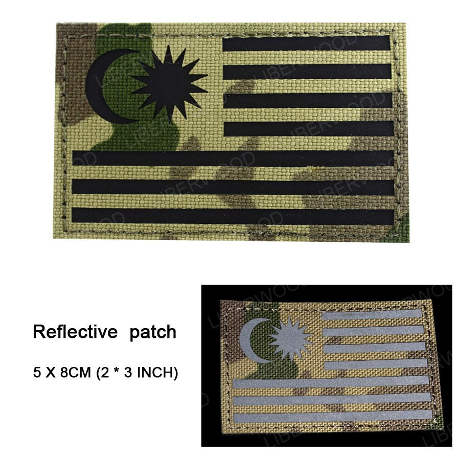 Malaysian Flag Embroidered Patches Skull Tactical Army Military Morale ...