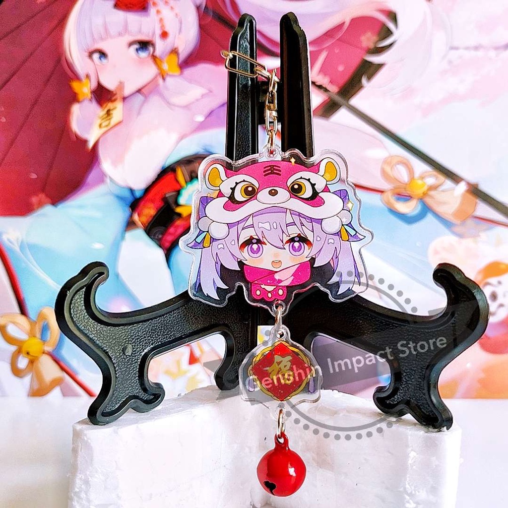 Keqing Genshin Impact game character keychain CNY VERSION (printed in ...
