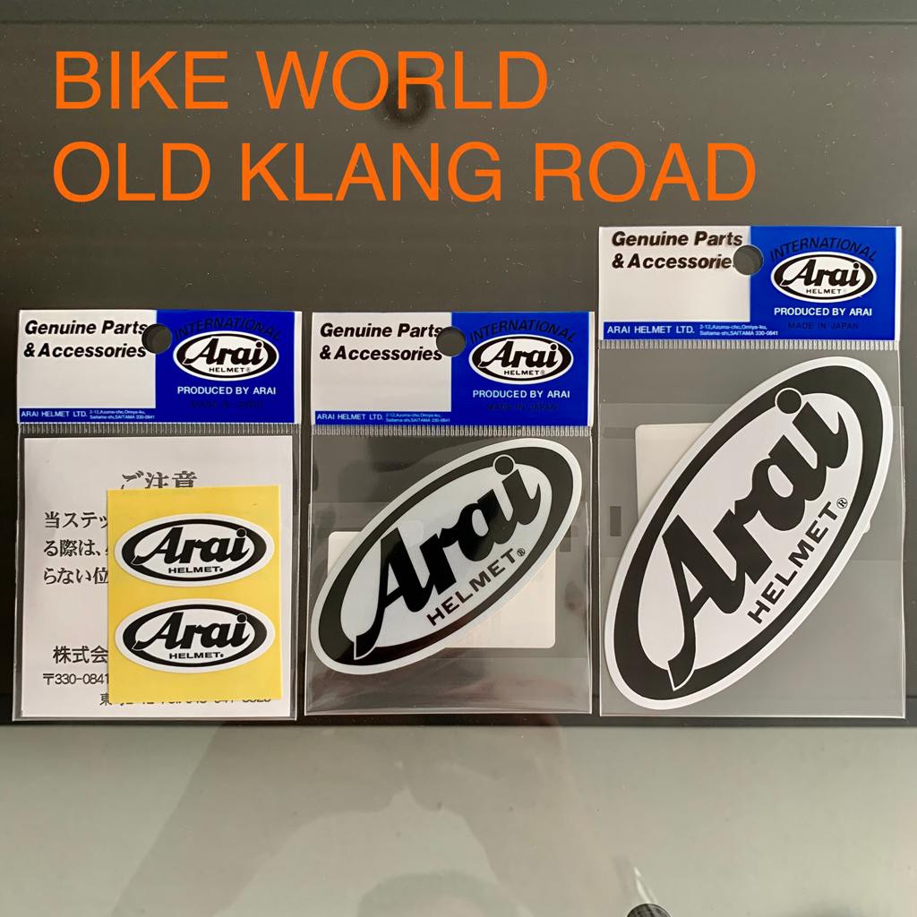 Arai Sticker ORIGINAL MADE IN JAPAN [BIKE WORLD OLD KLANG ROAD ...