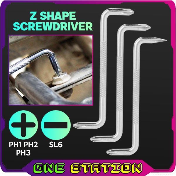 3PCS Z TYPE SCREW DRIVER PHILLIPS SLOTTED SCREWDRIVER BITS SET PH1 PH2 ...