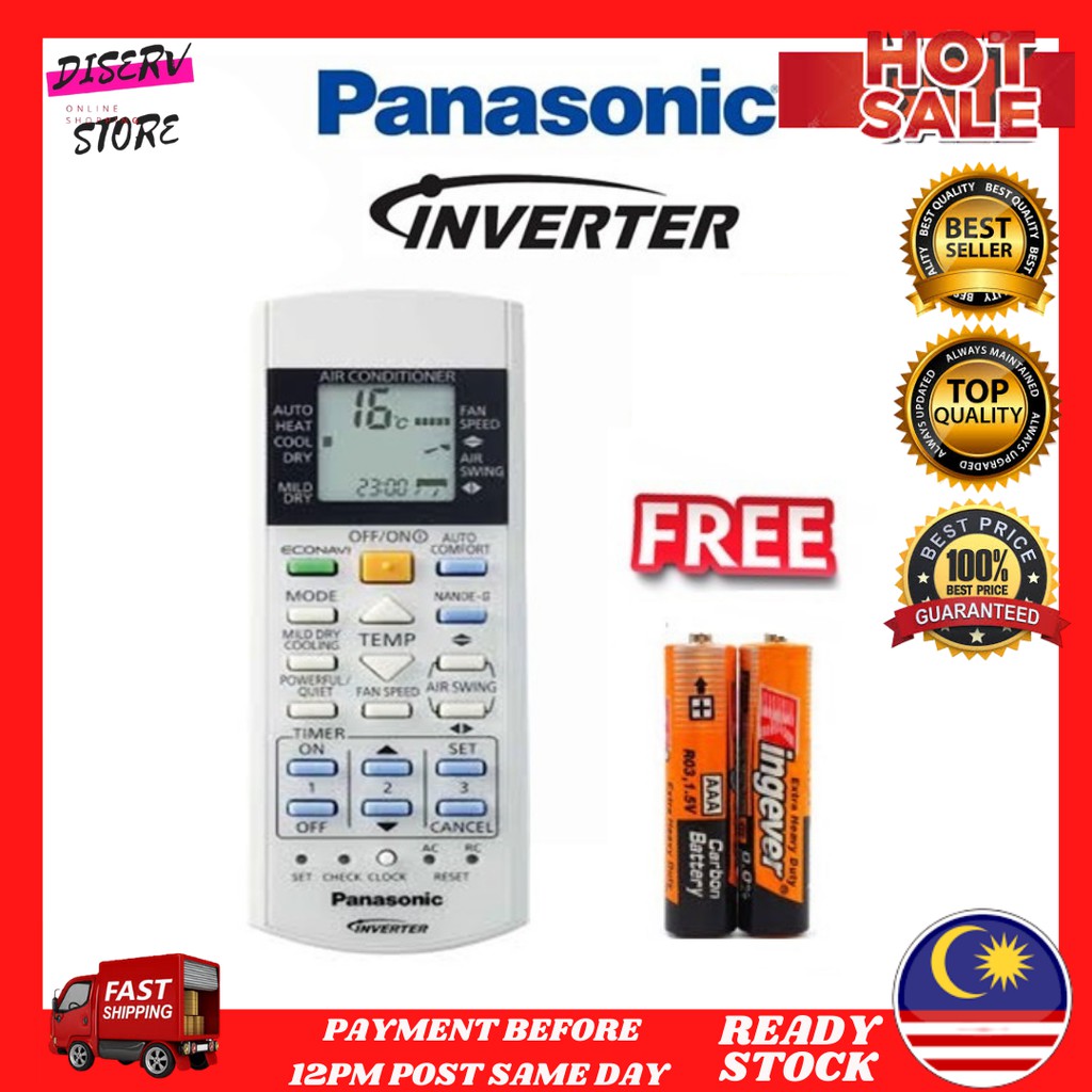 🔥QUALITY🔥Panasonic Inverter Air Conditional Remote Control | Shopee ...