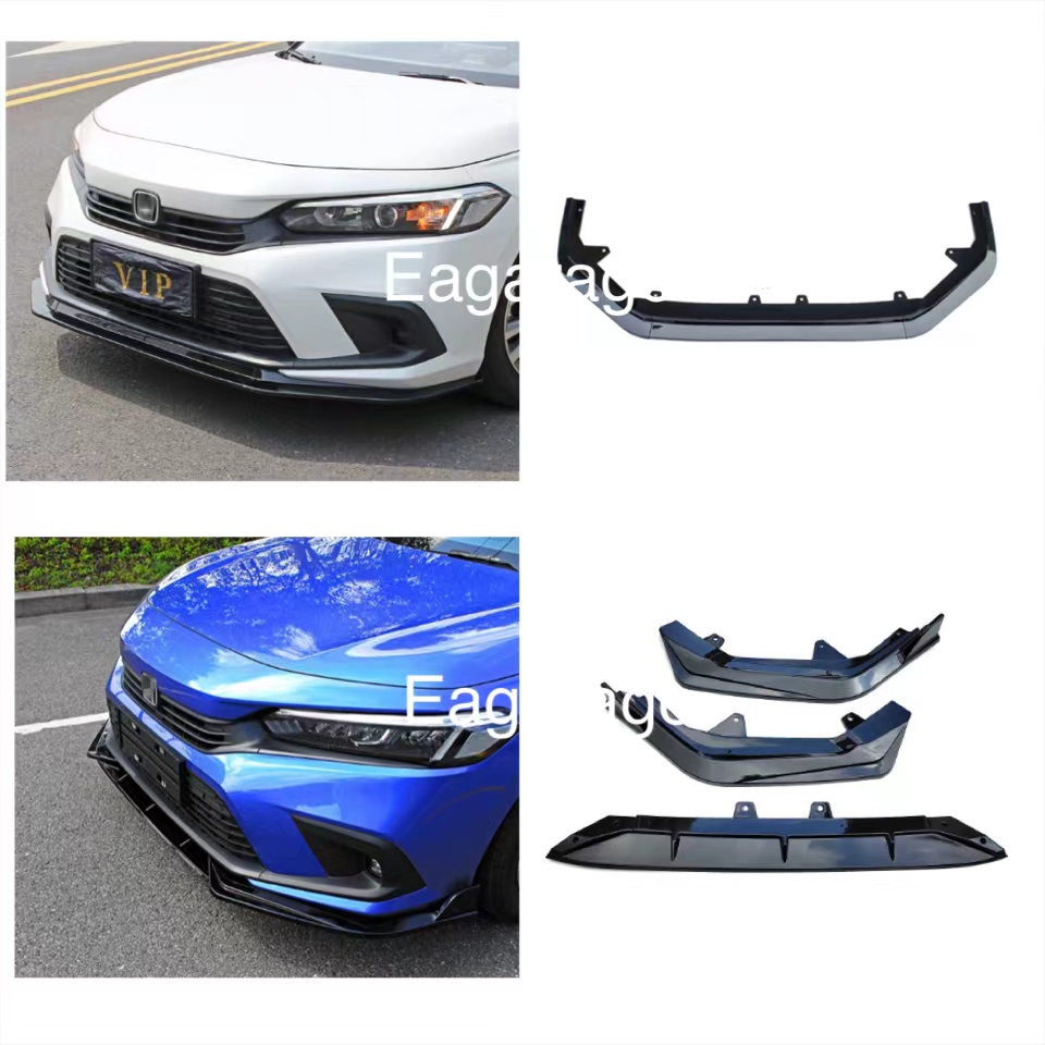 Honda Civic FE 2022 Front Lip Front Skirt Bumper Diffuser 3 Section ...