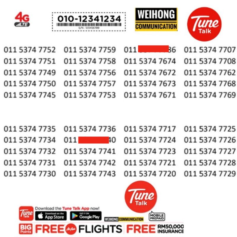 Tunetalk New Prepaid Simcard | Shopee Malaysia