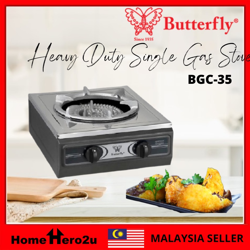 BUTTERFLY B-35J BGC-35 Stainless Steel Heavy Duty Single Duty Gas Stove ...