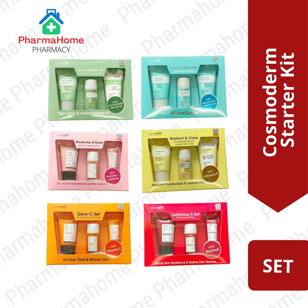 Cosmoderm Dare to Glow Set, Acne Starter Kit, Radiant & Clear Set ...