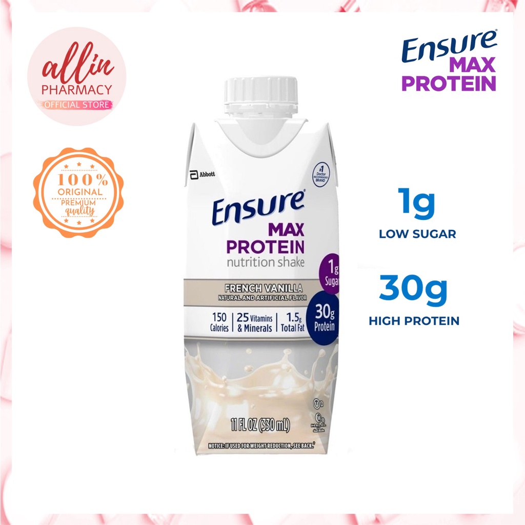 Ensure Max Protein Nutrition Shake 330ml (EXP 07/22) BUY1FREE1 | Shopee ...