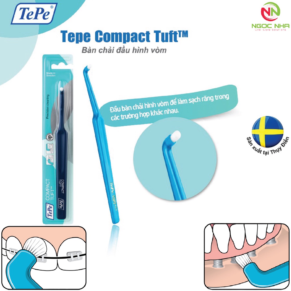Small dome toothbrush for orthodontic teeth/ Implant Tepe Compact Tuft ...