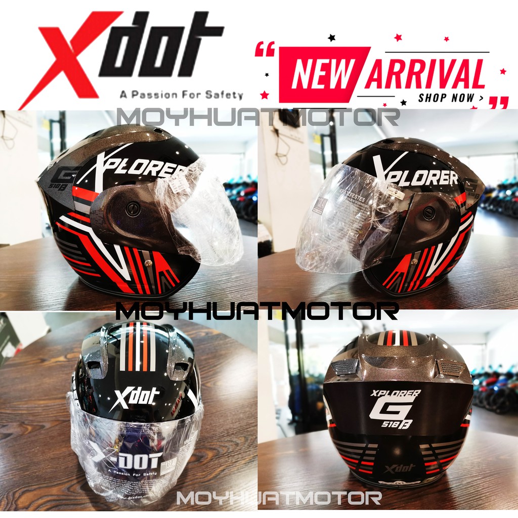 XDOT NEW HELMET WITH SIRIM 🔥 XDOT HELMET G518B EXPLORER BLACK DAIJIRO ...