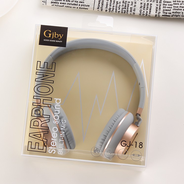 Music Headset GJBY GJ-18, Super Bass Headphone with Mic, Over Ear Cute Earphone For Gaming ...