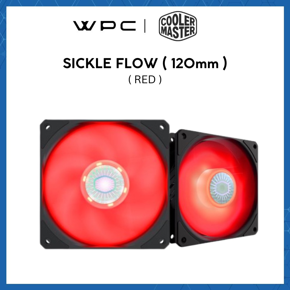 COOLER MASTER SICKLE FLOW 120mm FAN - RED LED FAN ( MFX-B2DN-18NPR-R1 ...