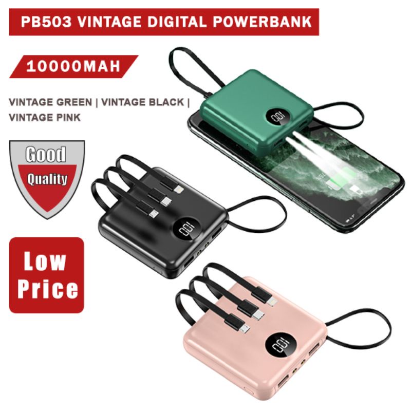 Vintage Digital Powerbank(10000MAH) | Shopee Malaysia