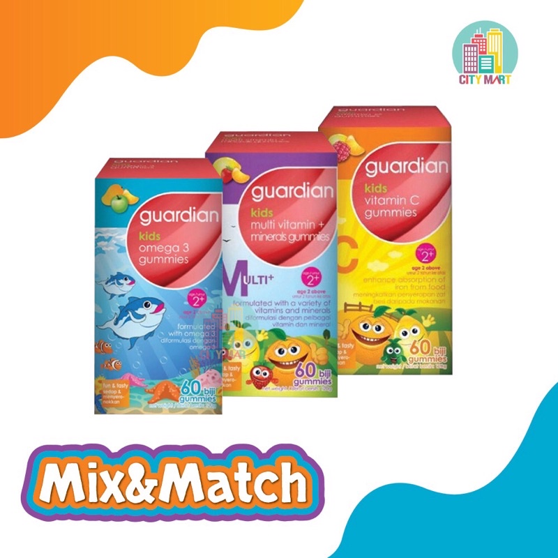 [MIX AND MATCH] Guardian Vitamin C Kids, Multivitamin + Minerals Kids ...