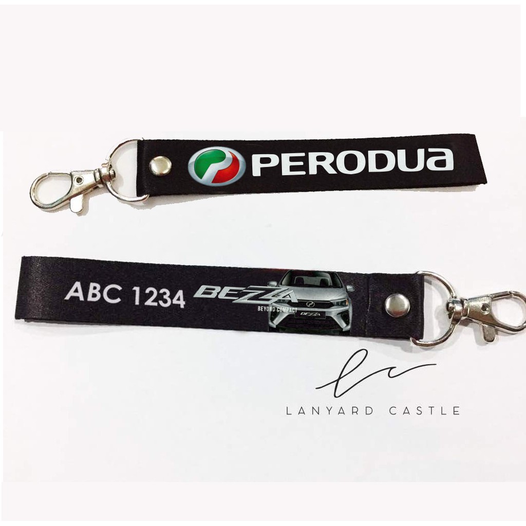 PERODUA BEZZA CUSTOM PLATE NO./NAME Keychain Keyring keychain no. plat ...