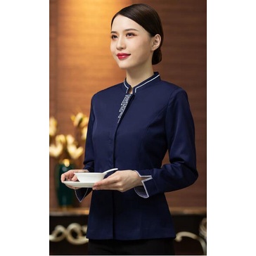 Long Sleeve Restaurant Waiter Uniform for Woman Hotel Food Service ...