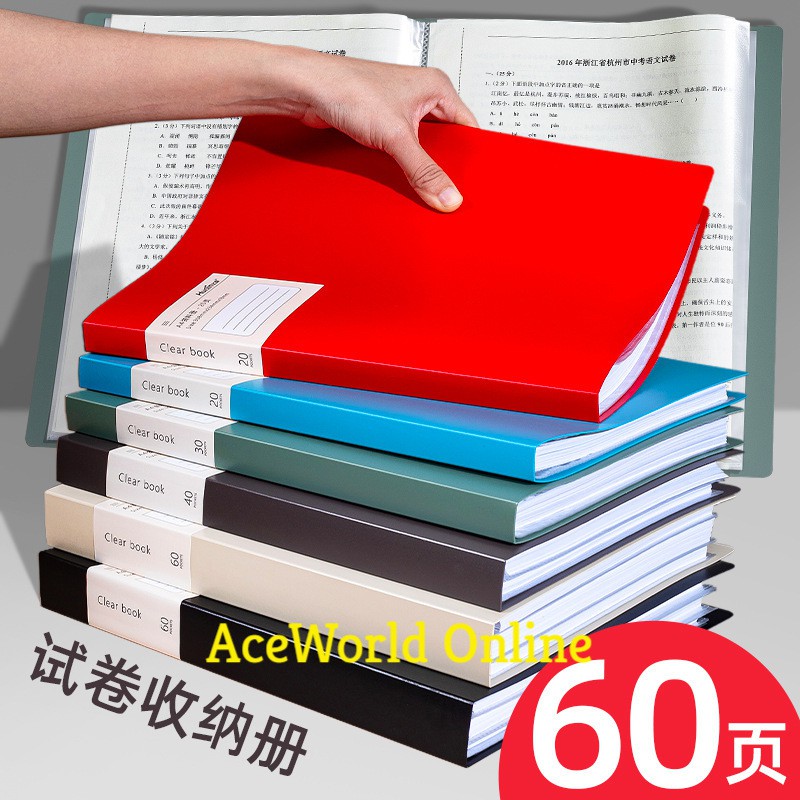 File Folder | A4 | 60 80 100 Pockets | Fail Buku | Clear Book | Shopee ...