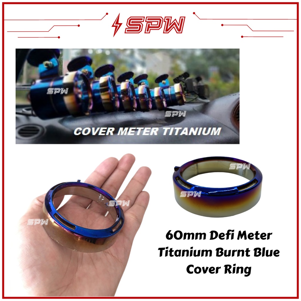 Defi Meter Cover Ring 60mm Gauge Cover Ring (Titanium Burnt Blue ...