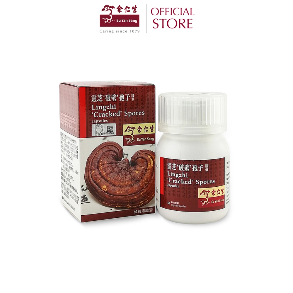 Eu Yan Sang Ling Zhi 'Cracked' Spores Capsules 灵芝‘破壁’孢子膠囊 (60 caps x ...