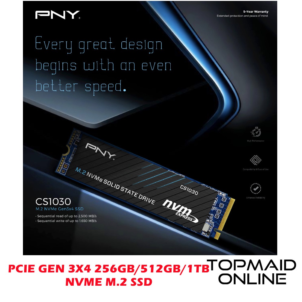 Ssd 500gb PNY CS1030 M.2 NVMe PCIe Gen3 X4 Internal SSD – Egypt M.2 Ssd