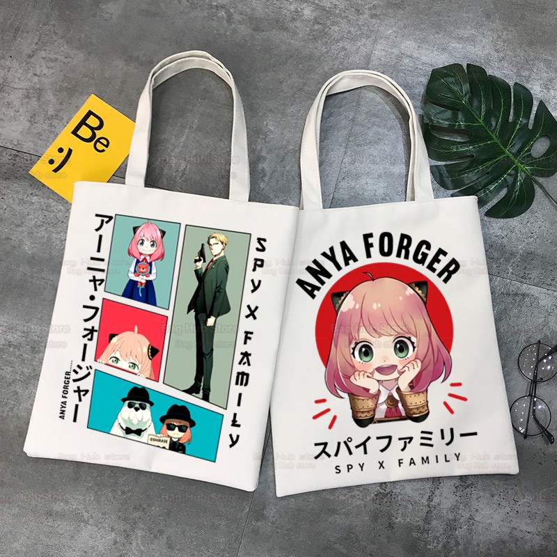 Spy X FAMILY Anime Design Shoulder Yor Anya Canvas Bags Large Harajuku ...