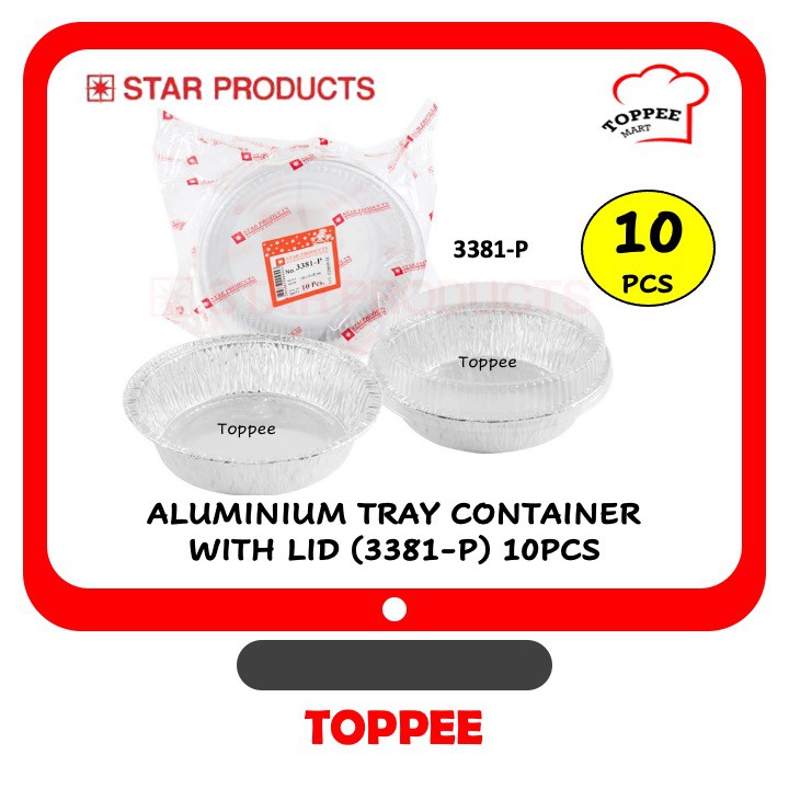 3381-P STAR BRAND DISPOSABLE ALUMINIUM TRAY WITH LID (1PKT X 10PCS ...