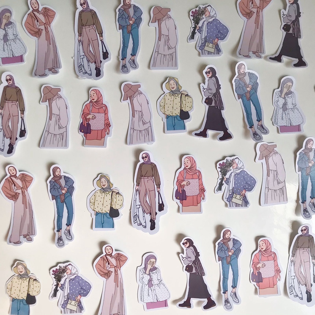 1pcs hijab girls sticker/ journal sticker/ aesthetic journal sticker ...