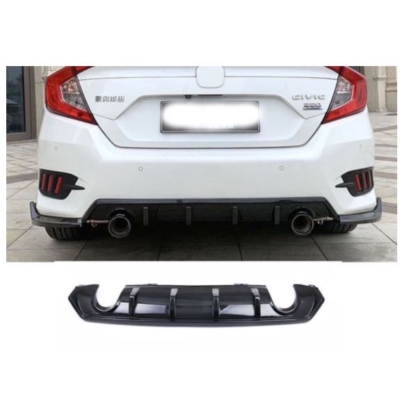 Civic FC MC Rear Diffuser Rear Lips Carbon Glossy Black | Shopee Malaysia