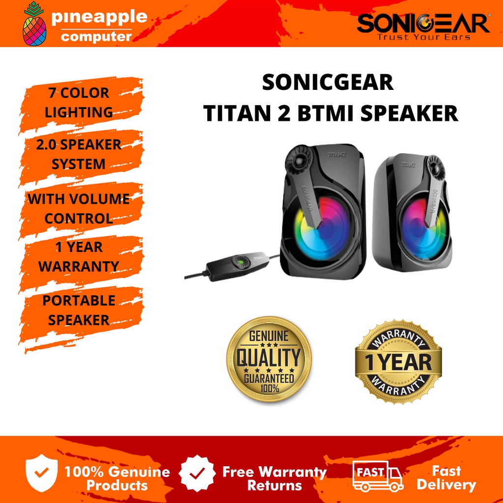 SonicGear Titan 2 Portable 2.0 Speaker with Volume Control and Huge ...