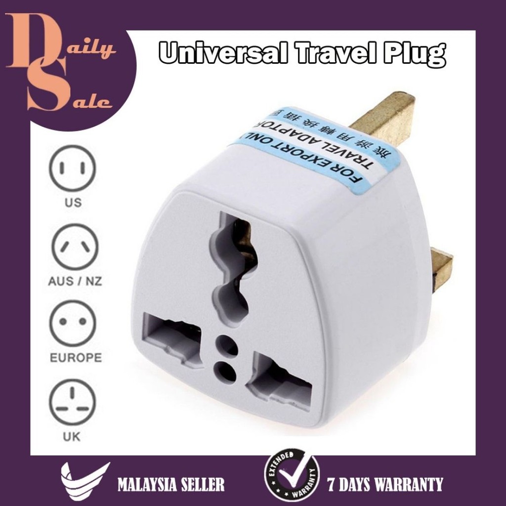 UK International Universal 3 Pin Travel Plug Socket Adapter - AU / EU ...