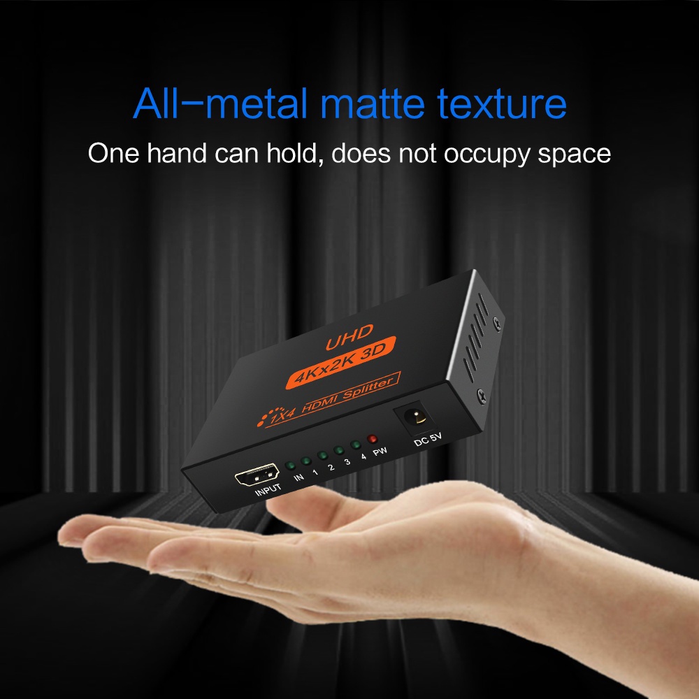 4k Hdm Splitter 1 in 4 Out 1x4 Display Input Output Hub Box Port HDCP ...